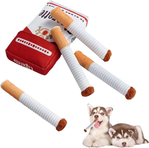 Cuddle Ciggy Plush Cigarette Dog Toy Set – DogPlayBox